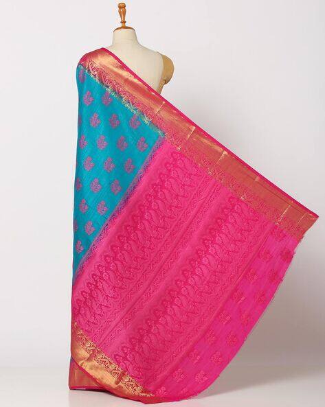 Buy Turquoise Blue Sarees for Women by VARJA Online | Ajio.com