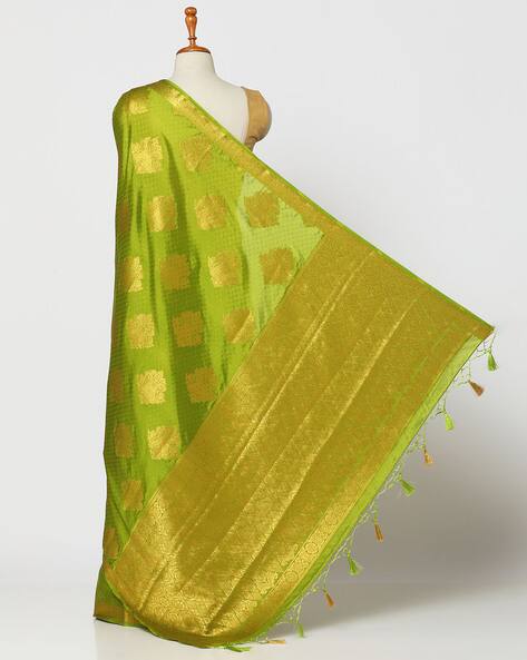 Buy Olive Green Sarees for Women by VARJA Online | Ajio.com