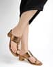 Buy Bronze Heeled Sandals for Women by Shoetopia Online | Ajio.com