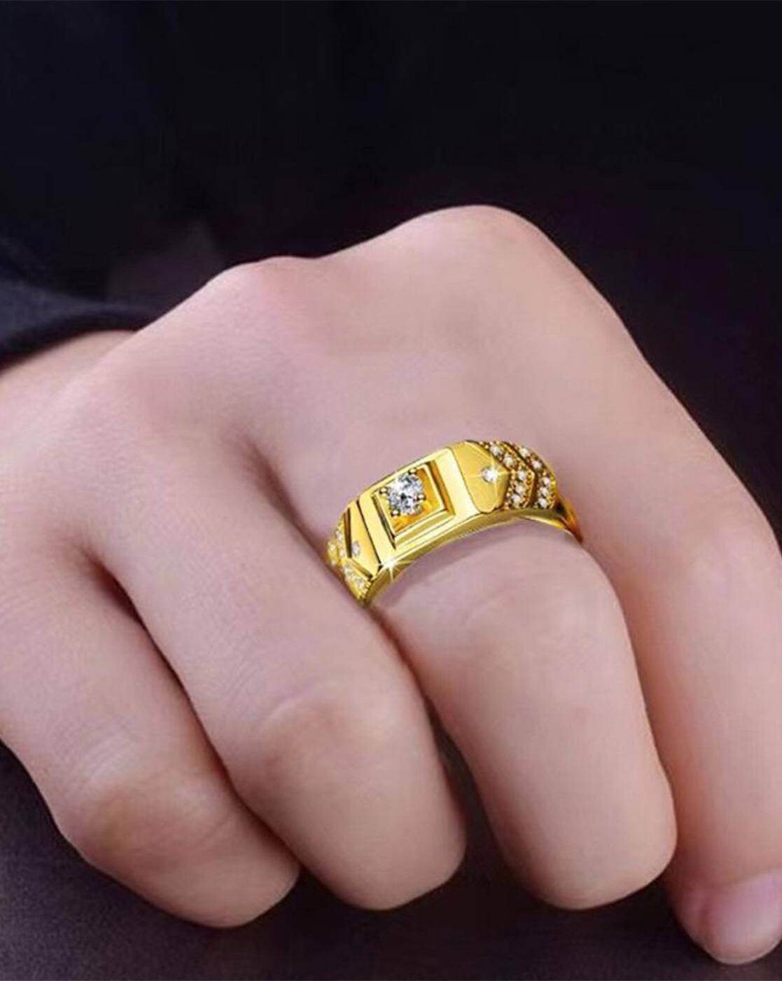Mens gold ring without stones store