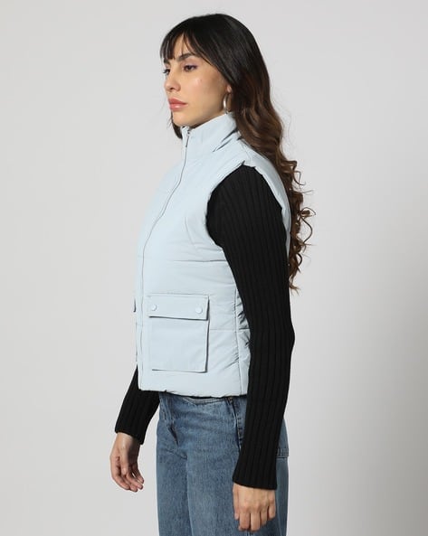 Buy Light Blue Jackets & Coats for Women by Outryt by AZORTE Online ...