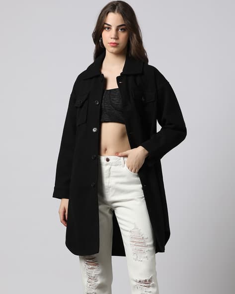Buy Charcoal Jackets & Coats for Women by Outryt by AZORTE Online ...