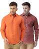 Buy Orange & Rust Shirts for Men by RIAG Online | Ajio.com