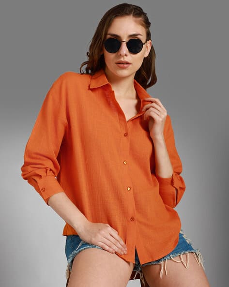 Orange shirts for women store