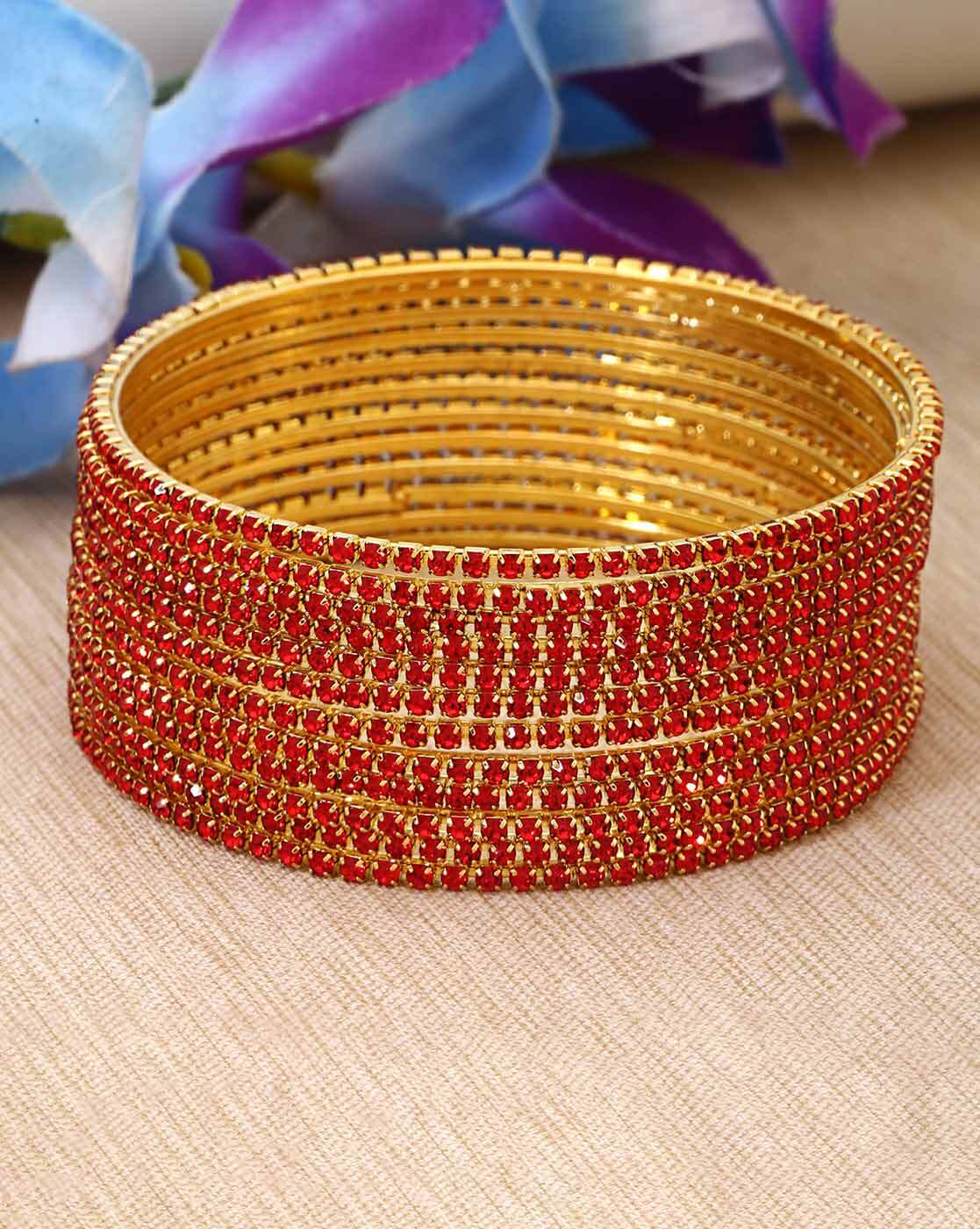 Red stone bangles store