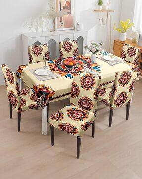 Dining table chair cover 6 seater store