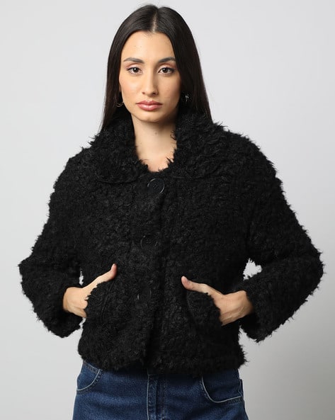 Buy Black Jackets & Coats for Women by Outryt by AZORTE Online | Ajio.com