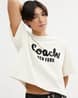 Buy Coach Cursive Signature Cropped T-Shirt | Cream Color Women | AJIO LUXE