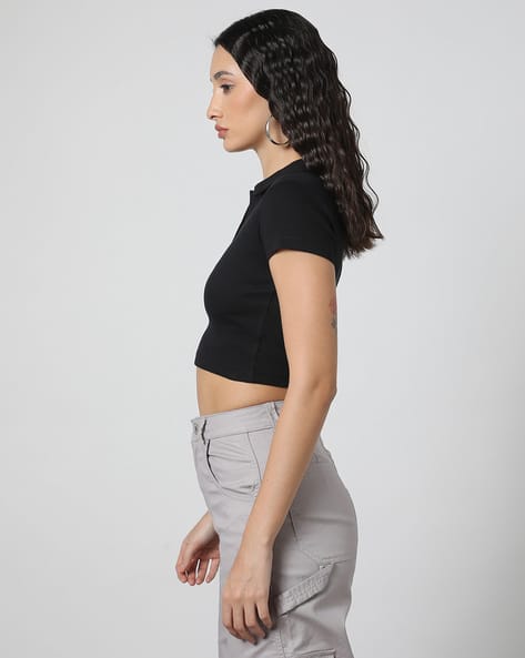 Buy Black Tshirts for Women by Outryt Sport by AZORTE Online | Ajio.com