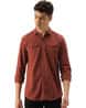 Buy Rust Shirts for Men by IVOC Online | Ajio.com
