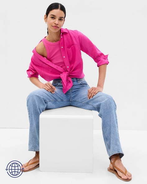 Gap linen shirt womens store