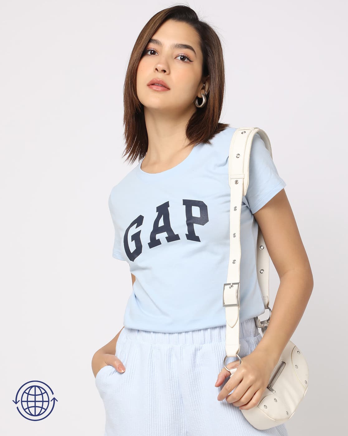 Brand Print Slim Fit Round Neck T Shirt