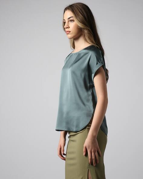 Buy Olive Green Tops for Women by Outryt by AZORTE Online | Ajio.com
