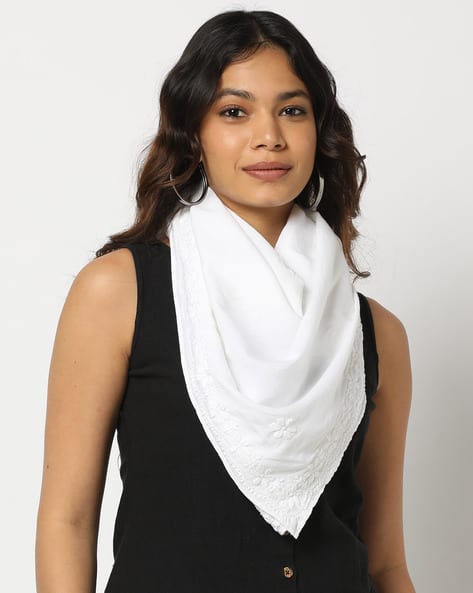 Buy White Stoles Scarves for Women by Svrnaa by AZORTE Online Ajio