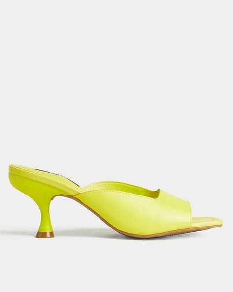 Heeled Sandals Marks And Spencer Yellow Sandals Women Leather Kitten Heels