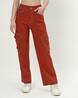 Buy Rust Trousers & Pants for Women by VividArtsy Online | Ajio.com