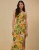 Buy FARM RIO Biriba Midi Fitted Dress | Yellow Color Women | AJIO LUXE