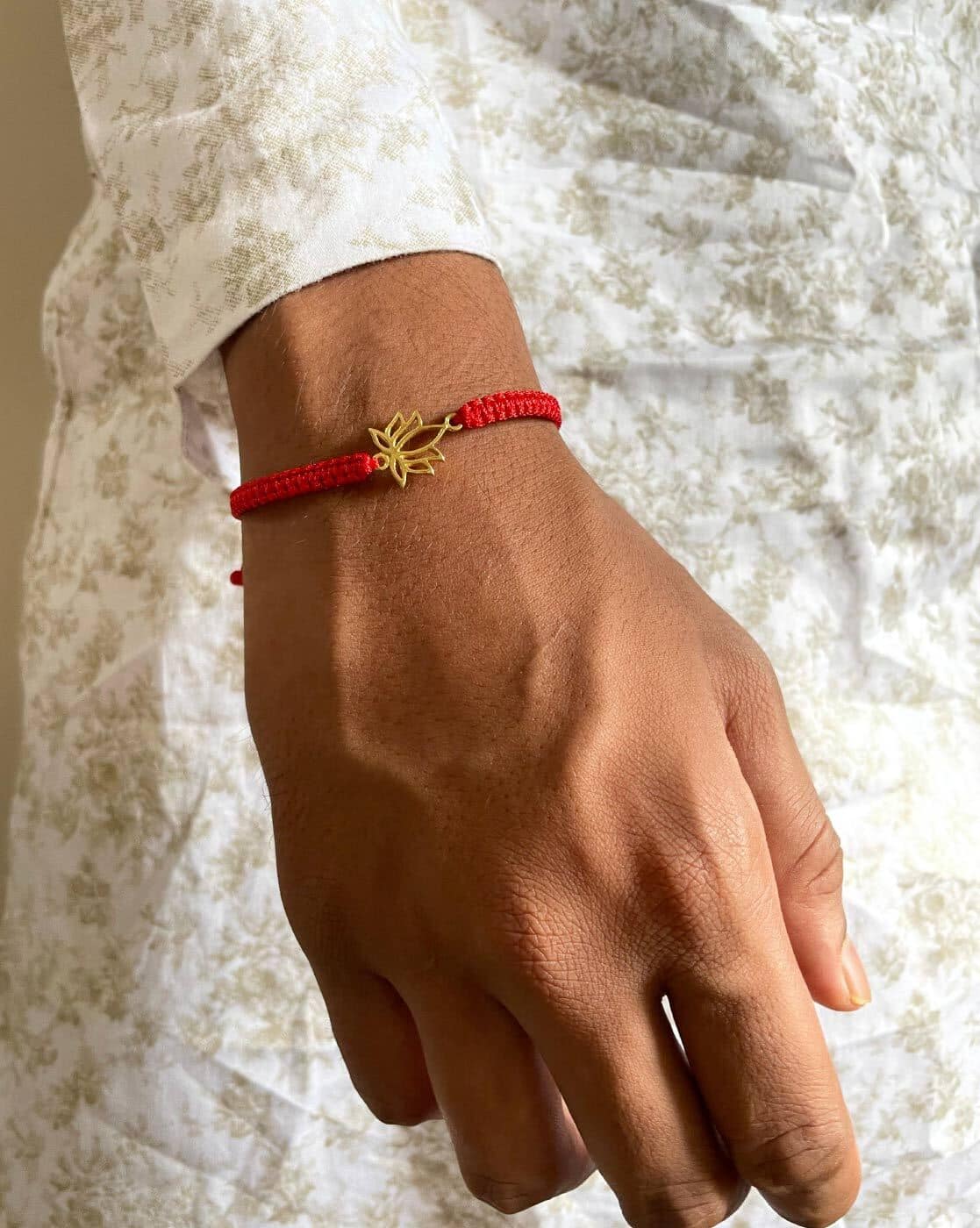 Wrist Red Bracelet Mens Red Wrap-Around String Bracelet with Sterling ...