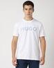Buy HUGO Cotton-Jersey Seasonal Artwork Regular Fit T-Shirt | White ...