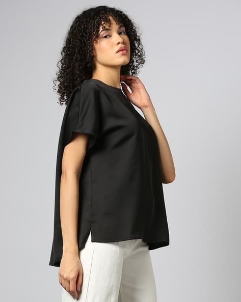 Buy Black Tops for Women by Outryt by AZORTE Online | Ajio.com