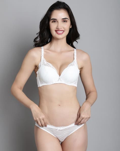 White bra and panty set store