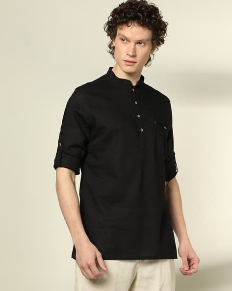 Buy Black Kurtas for Men by SAMAV Online | Ajio.com