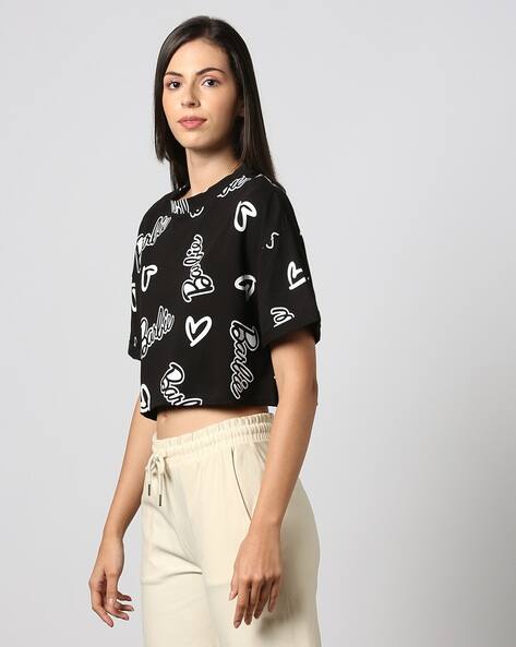 Buy Black Tops & Tshirts for Women by Outryt by AZORTE Online | Ajio.com