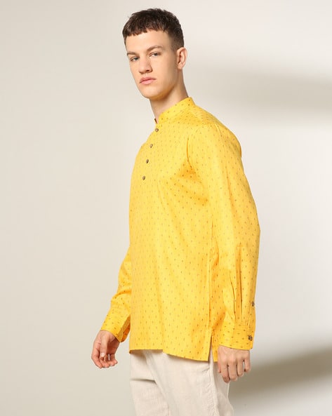 Buy Mustard Yellow Kurtas for Men by SAMAV Online | Ajio.com