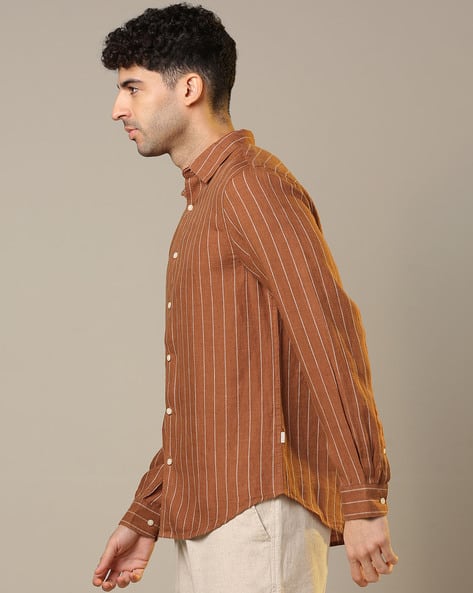 Buy Rust Shirts for Men by Proearth by AZORTE Online | Ajio.com