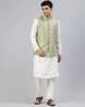 Buy Green 3-Piece Ethnic Suit for Men by MANTHAN Online | Ajio.com