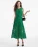 Buy Self Portrait Women Floral Lace A-Line Dress | Green Color Women ...