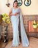 Buy Blue Sarees for Women by GRIVA DESIGNER Online | Ajio.com