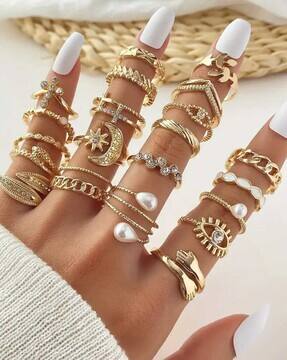 Buy Gold Toned Rings for Women by Jewels galaxy Online Ajio