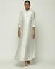 Buy Abraham & Thakore Calligraphy Cutwork Zari Shirt | Ivory Off-White ...