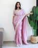 Buy Peach Sarees for Women by Slavik Online | Ajio.com