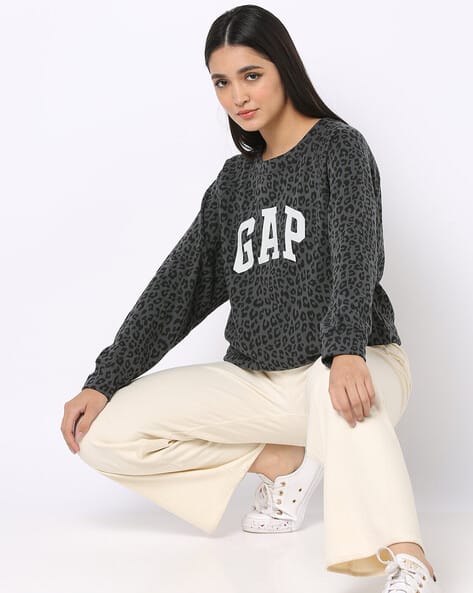 Buy Charcoal Leopard Sweatshirt & Hoodies for Women by GAP Online ...