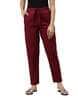 Buy Maroon Pants for Women by GO COLORS Online | Ajio.com