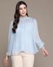 Buy Powder Blue Tops for Women by LABEL RITU KUMAR Online | Ajio.com