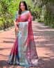 Buy Pink & Blue Sarees for Women by GRIVA DESIGNER Online | Ajio.com