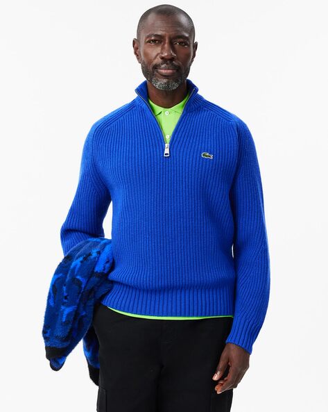 Buy Blue Sweaters Cardigans for Men by Lacoste Online Ajio
