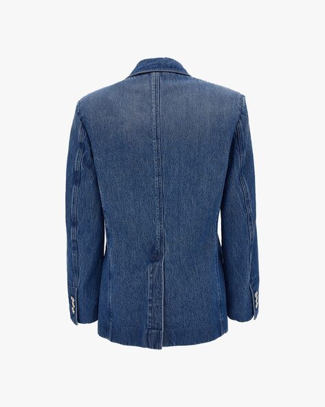 Single shop Breasted Denim Blazer Single shop Breasted Denim Blazer