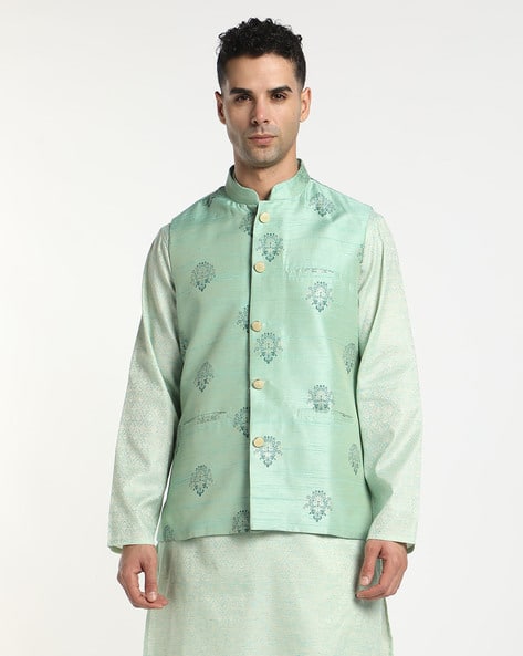 Buy Blue 3-Piece Ethnic Suit for Men by SAMAV Online | Ajio.com