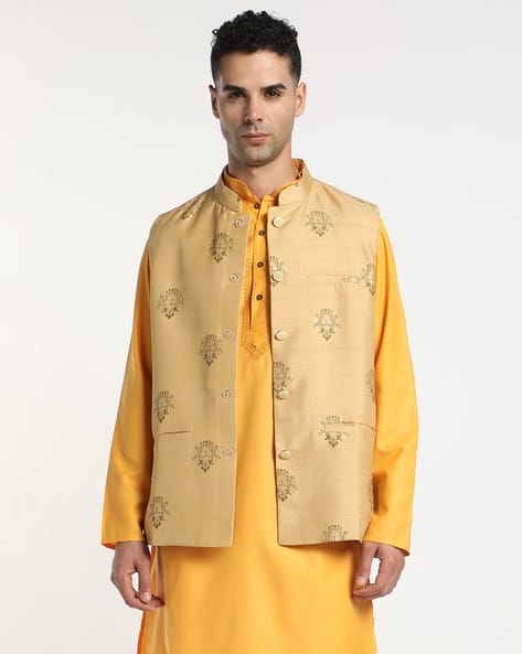 Buy Yellow 3-Piece Ethnic Suit for Men by SAMAV Online | Ajio.com