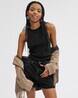 Buy Coach Ribbed Cotton Script Tank Top | Black Color Women | AJIO LUXE