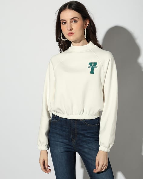 Buy Off-white Sweatshirt & Hoodies for Women by Outryt by AZORTE Online ...