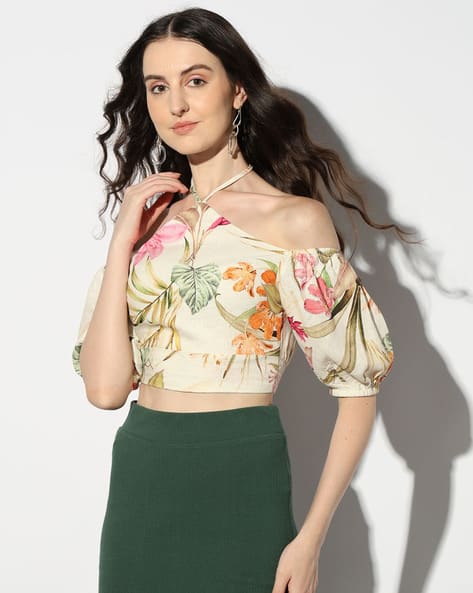 Buy Off-white Tops for Women by Outryt by AZORTE Online | Ajio.com