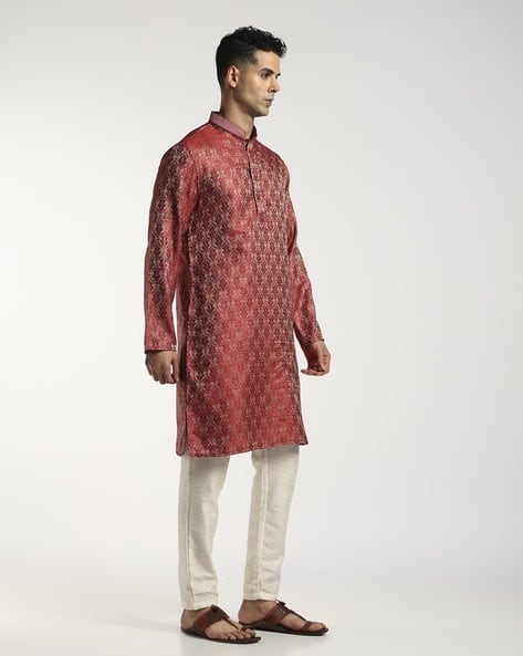 Buy Maroon Kurtas for Men by SAMAV Online | Ajio.com
