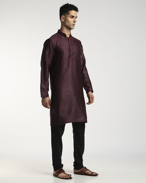 Buy Maroon Kurtas for Men by SAMAV Online | Ajio.com