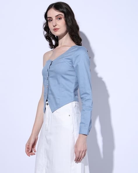 Buy Blue Tops for Women by Outryt by AZORTE Online | Ajio.com