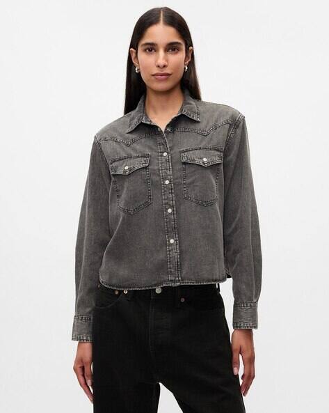 Buy Black Shirts for Women by GAP Online Ajio